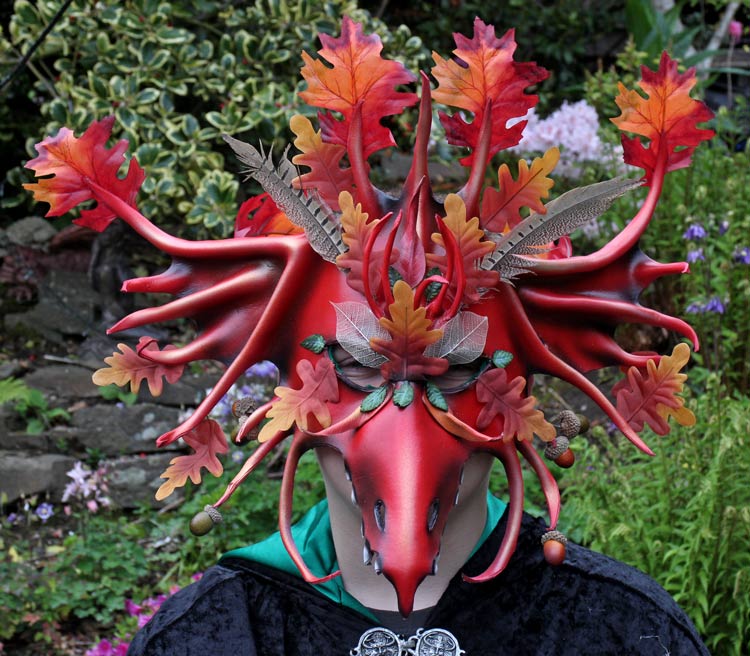 Draig Dragon Mask Hand Crafted in U.K. - Spirit of the Green Man