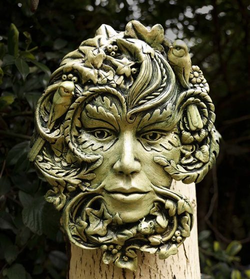 Gaia Earth Green Lady Sculpture - Moss green finish - Spirit of the ...