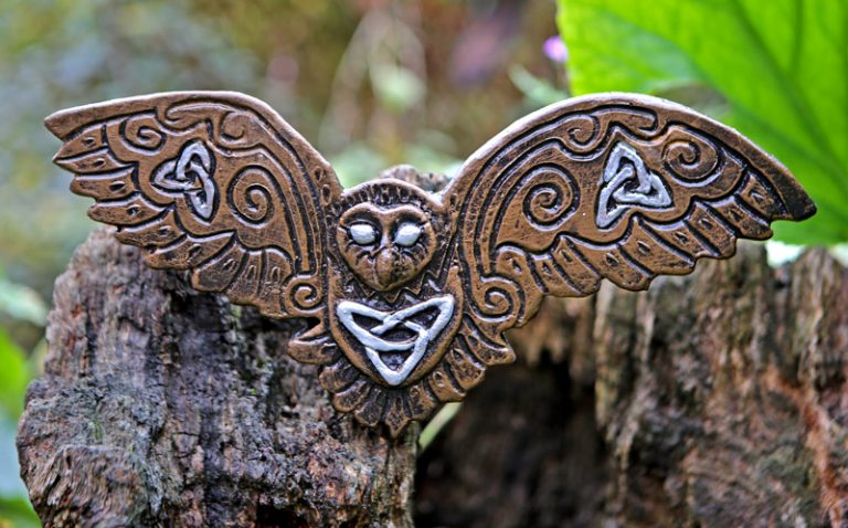 Blodeuwedd the Owl Sculpture - Spirit of the Green Man