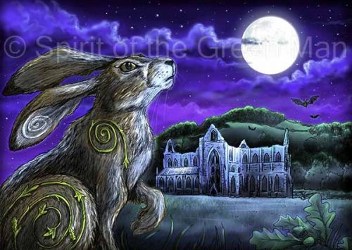 Tintern Abbey Hare Print - Spirit of the Green Man